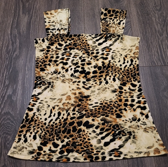 MKM Designs | Tops | Mkm Design Leopard Print Wide Strap Tank | Poshmark
